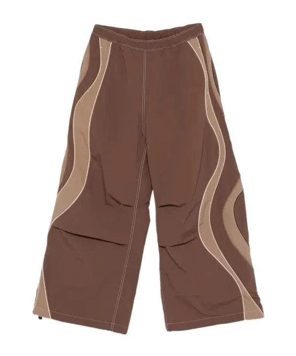 ERL Contrast Panel Wide-leg Pants - Brown