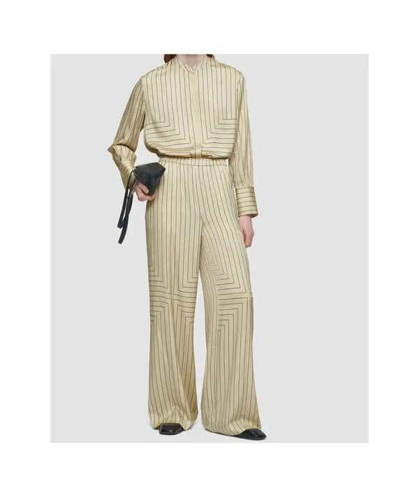 JOSEPH Striped Wide-leg Trousers