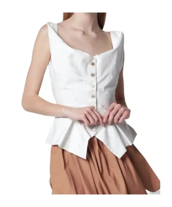 VIVIENNE WESTWOOD Sleeveless Floral Vest - White