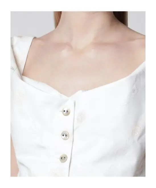 VIVIENNE WESTWOOD Sleeveless Floral Vest - White