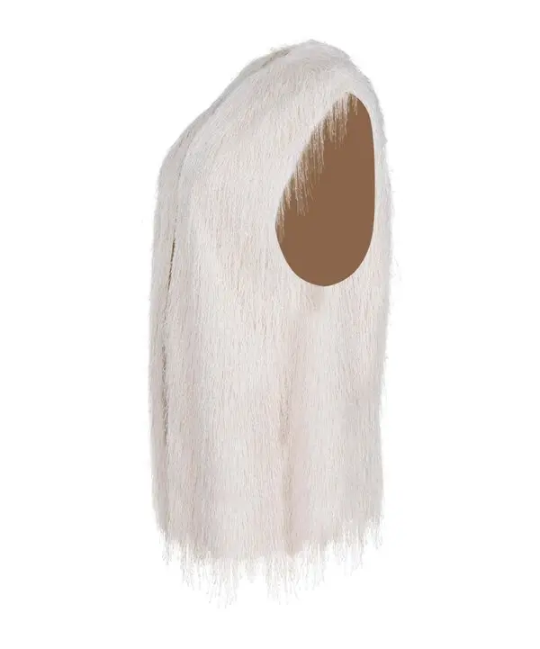 ALYSI Fringed Open-front Jacket