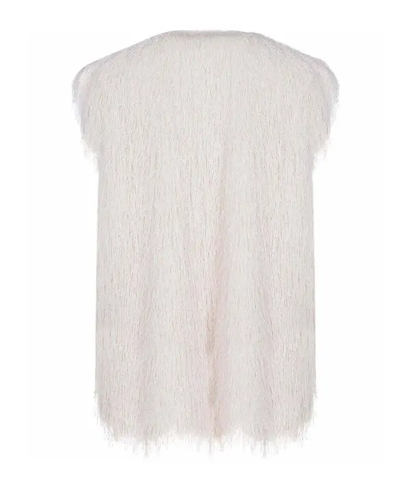 ALYSI Fringed Open-front Jacket