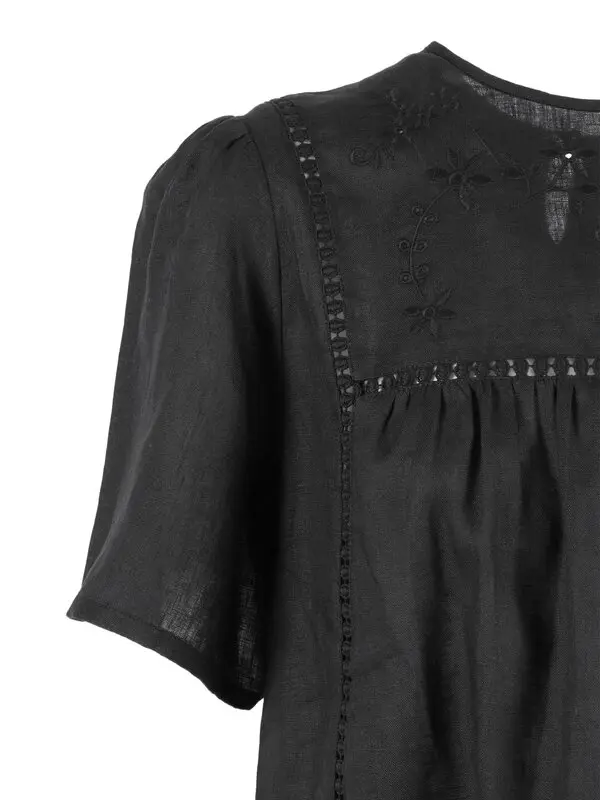 Max Mara Embroidered Top With Pleats