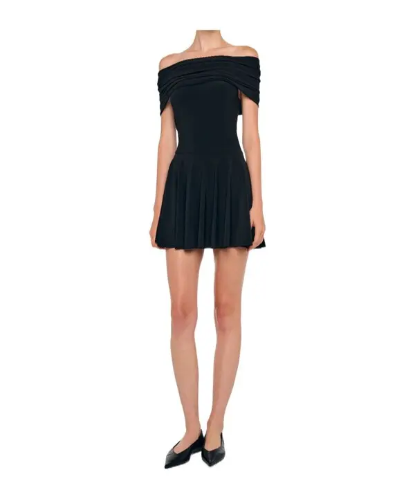Norma Kamali Cowl Hooded Pickleball Dress - Black