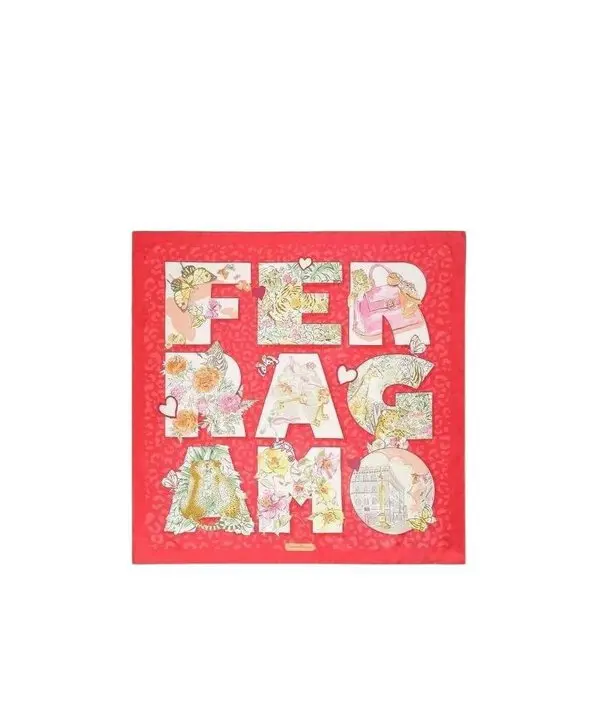 FERRAGAMO Printed Silk Scarf - Multicolor