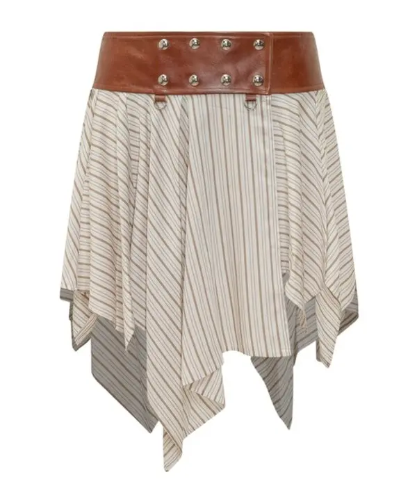 IRO PARIS Umby Striped Handkerchief Skirt - Beige