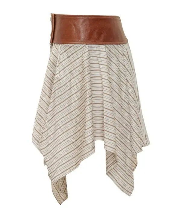 IRO PARIS Umby Striped Handkerchief Skirt - Beige