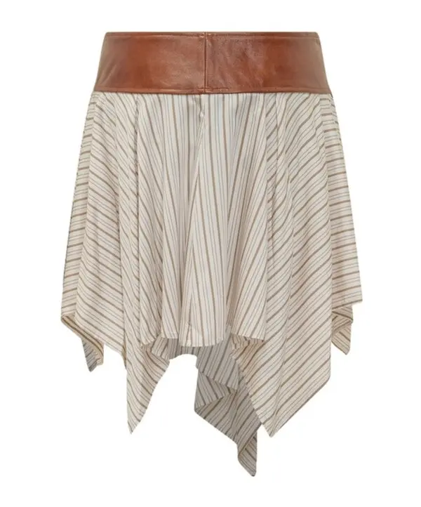 IRO PARIS Umby Striped Handkerchief Skirt - Beige