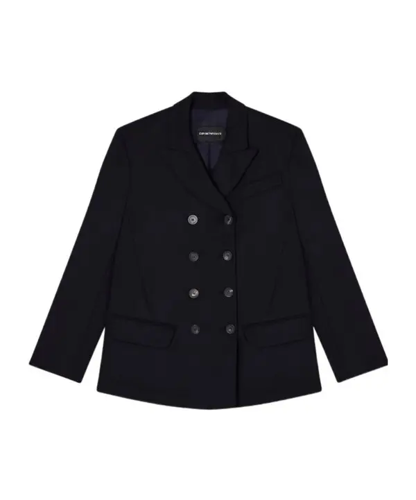 Emporio Armani Double-breasted Fluid Wool Jacket