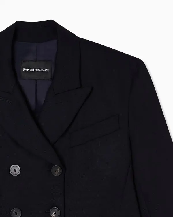 Emporio Armani Double-breasted Fluid Wool Jacket