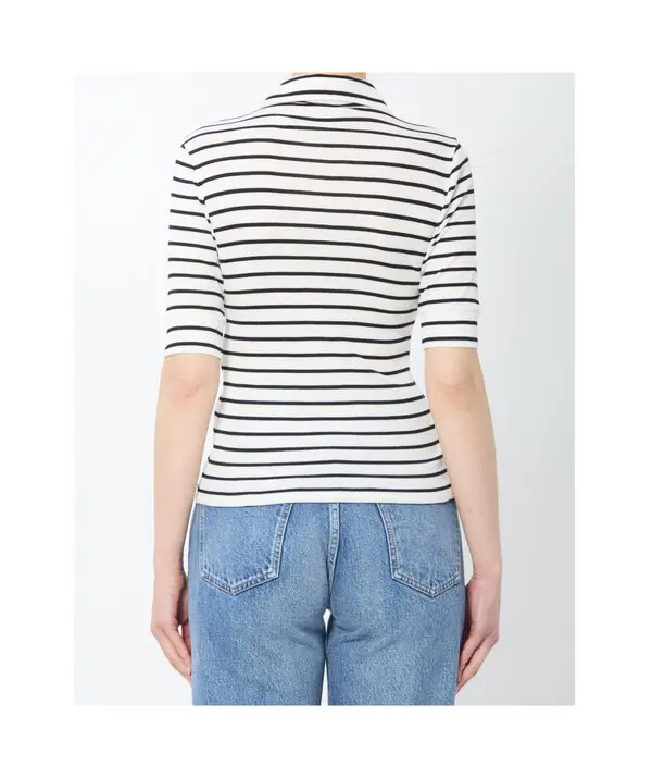 Celine Striped Silk Jersey Polo Shirt
