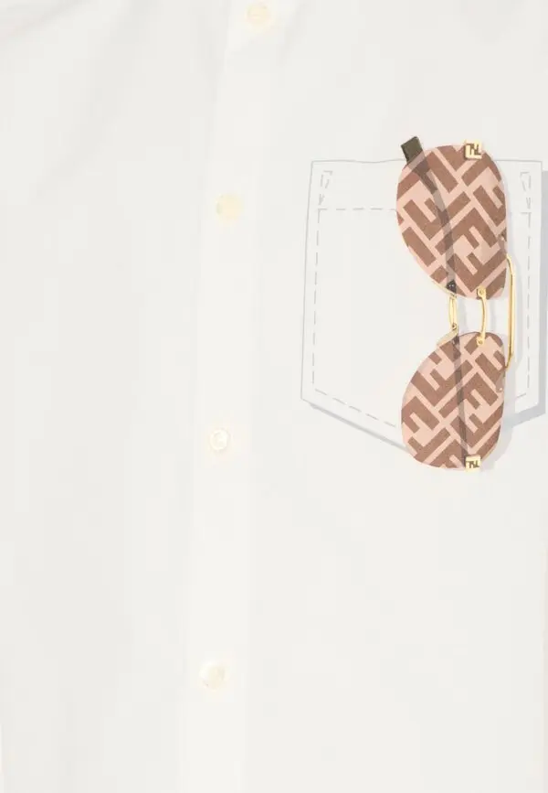 Fendi Short-sleeved Shirt With Ff Pattern Detail