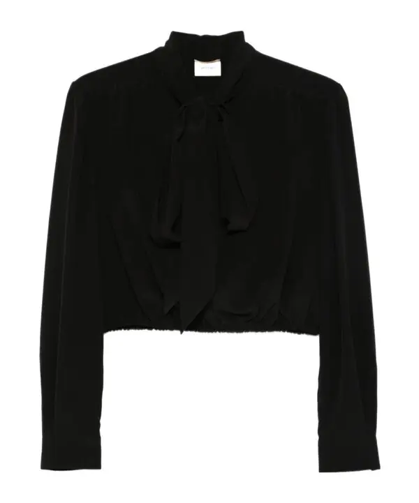 Saint Laurent Tie Neck Long Sleeve Blouse