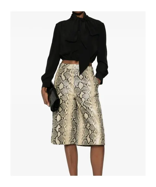 Saint Laurent Tie Neck Long Sleeve Blouse