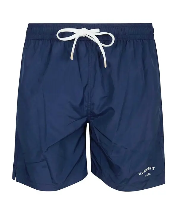 Eleventy Club Drawstring Swim Shorts - Blue