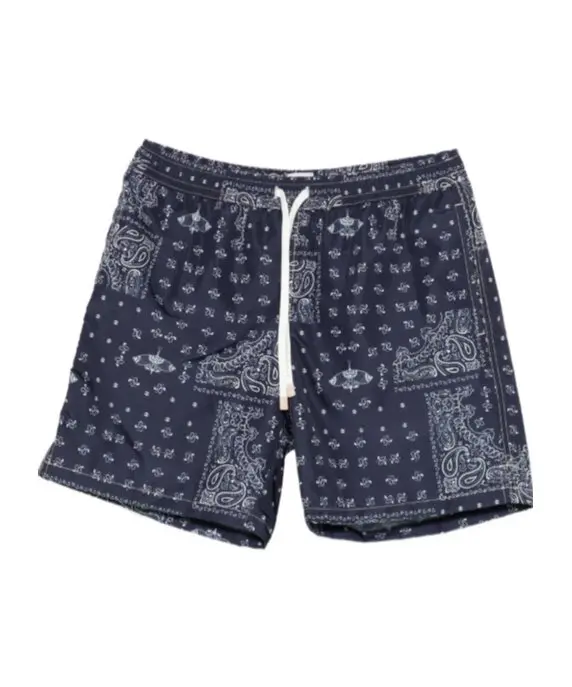 Eleventy Paisley Patterned Swim Trunks - Blue