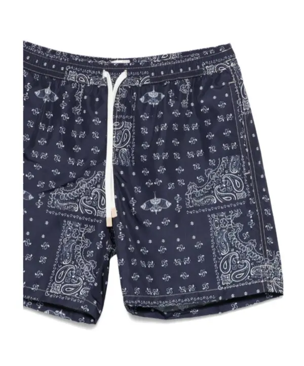 Eleventy Paisley Patterned Swim Trunks - Blue