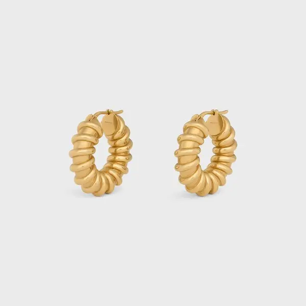 Celine Défilé Torus Hoops In Brass With Gold Finish