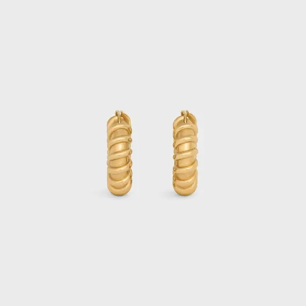 Celine Défilé Torus Hoops In Brass With Gold Finish