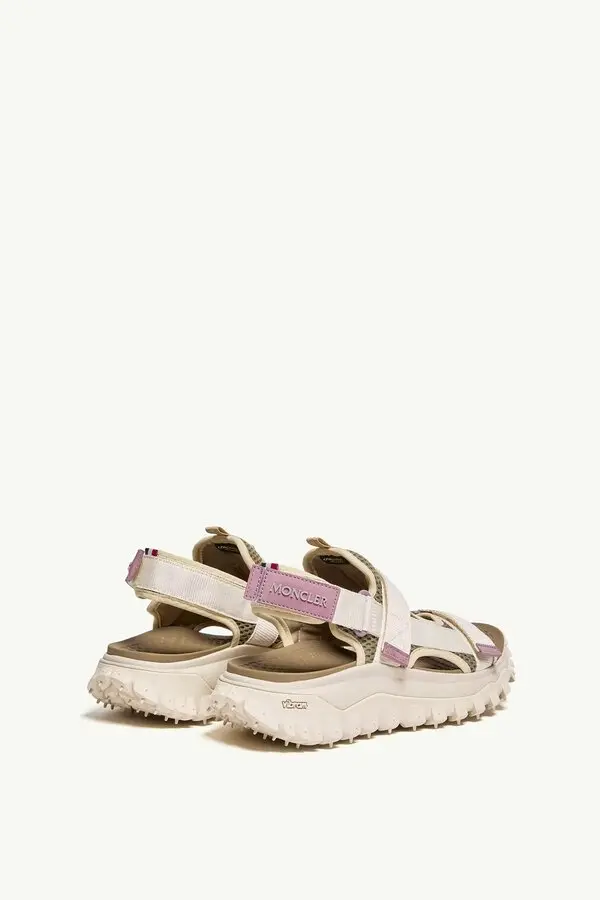 Moncler Trailgrip Vela Logo Patch Sandals - Ivory White