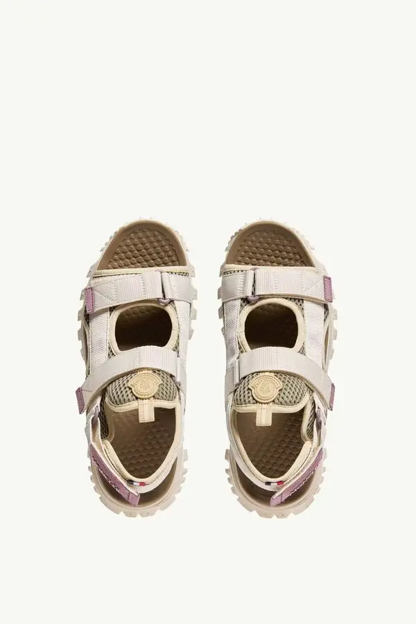 Moncler Trailgrip Vela Logo Patch Sandals - Ivory White