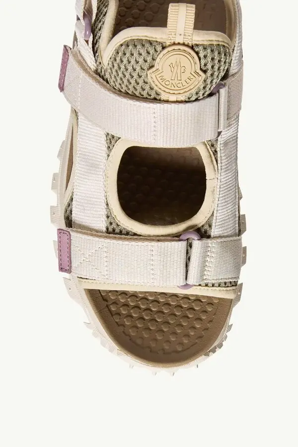 Moncler Trailgrip Vela Logo Patch Sandals - Ivory White