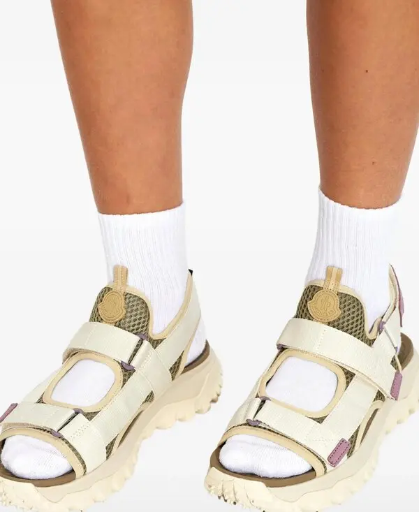 Moncler Trailgrip Vela Logo Patch Sandals - Ivory
