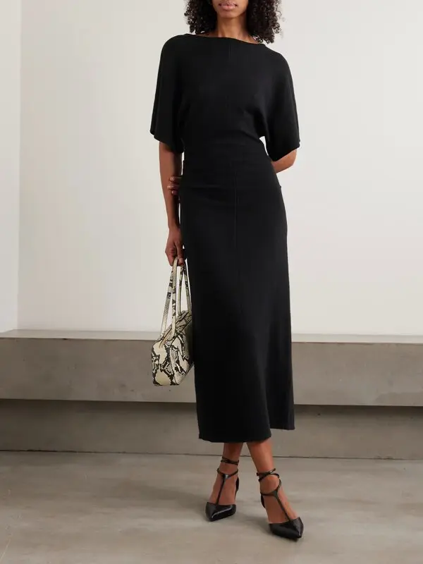 Staud Amelie Pleated Dress - Black