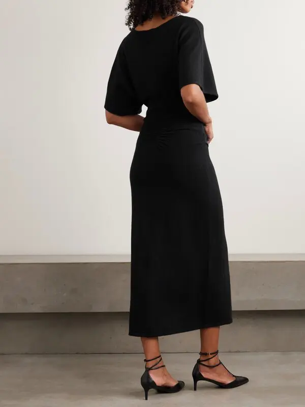 Staud Amelie Pleated Dress - Black