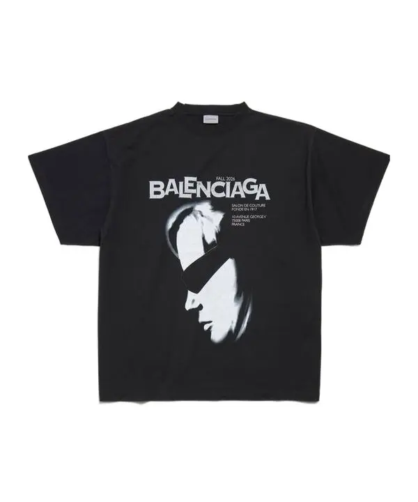 Balenciaga Graphic Print Oversized T-shirt - Black