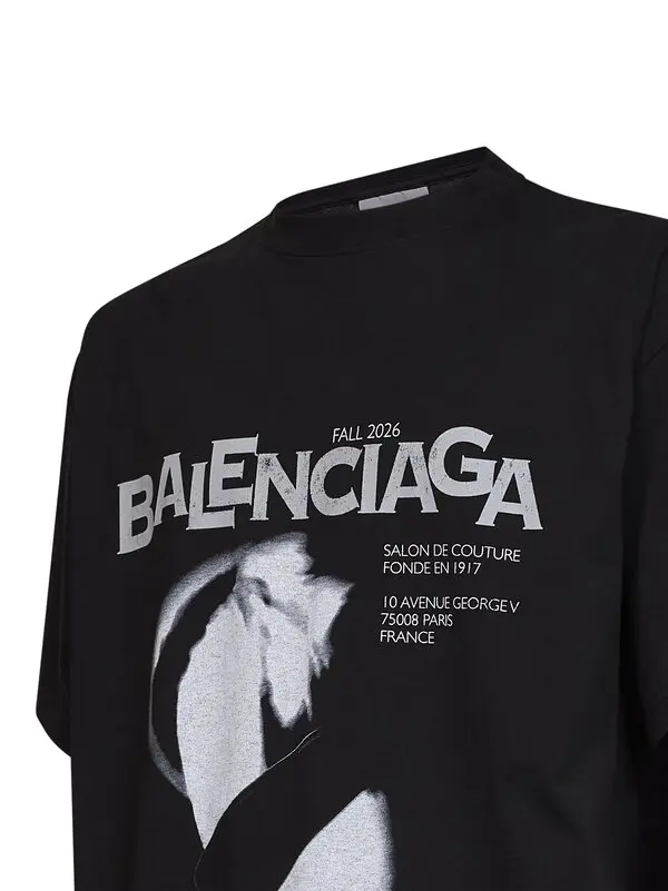 Balenciaga Graphic Print Oversized T-shirt - Black