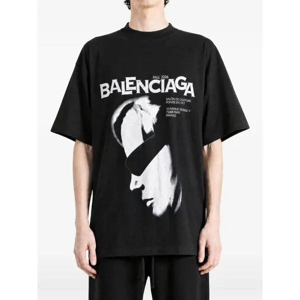 Balenciaga Graphic Print Oversized T-shirt - Black