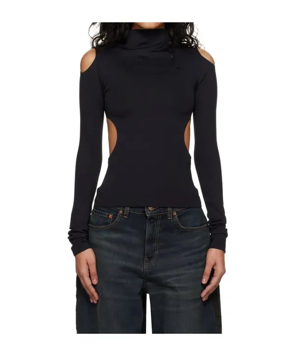Off-White Sleek Meteor Cut-out Long Sleeve Top