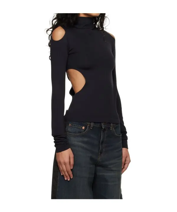 Off-White Sleek Meteor Cut-out Long Sleeve Top