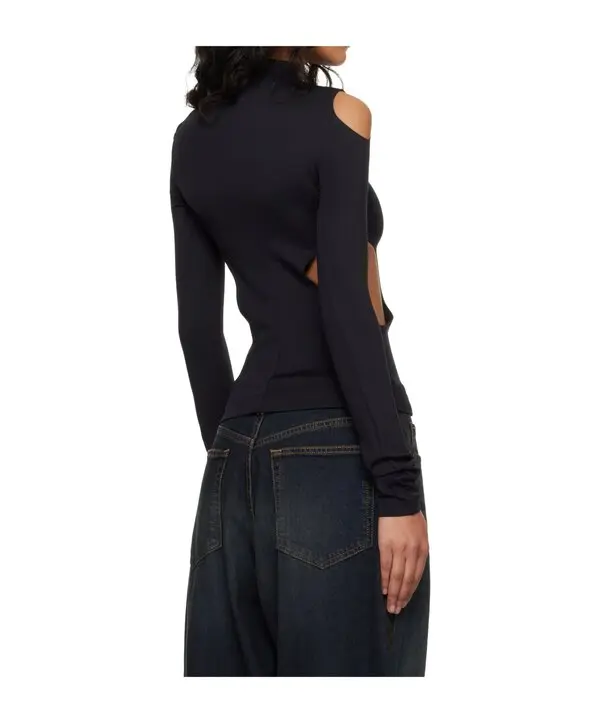 Off-White Sleek Meteor Cut-out Long Sleeve Top