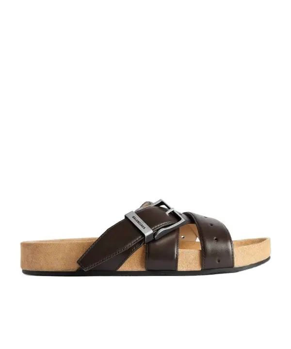 Balenciaga Belt Mules - Mocha