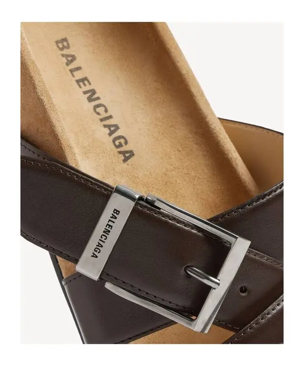 Balenciaga Belt Mules - Mocha