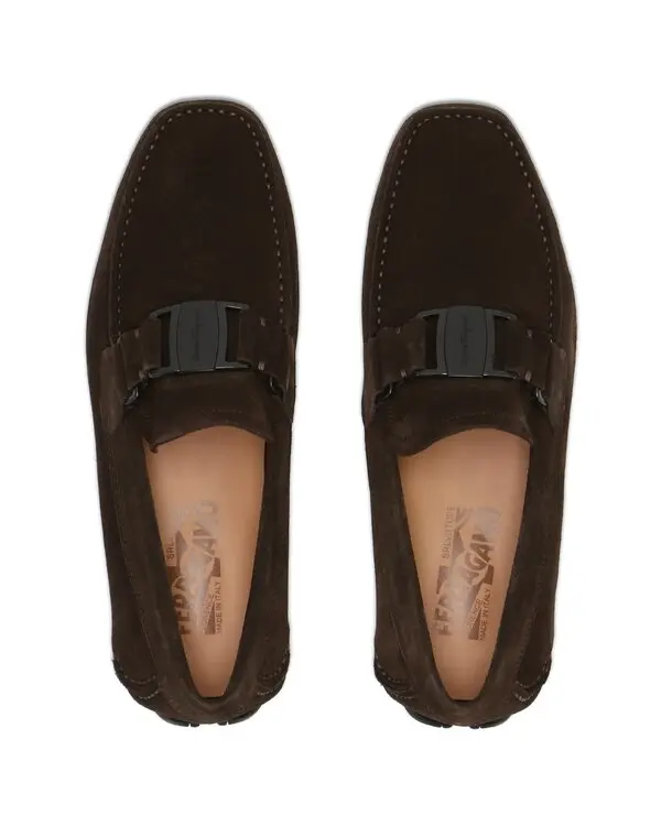 FERRAGAMO Buckled Loafers - Black