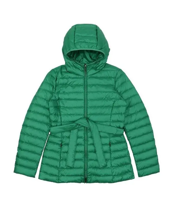 Max Mara Hooded Quilted Down Jacket With Drawstring Waist - Green