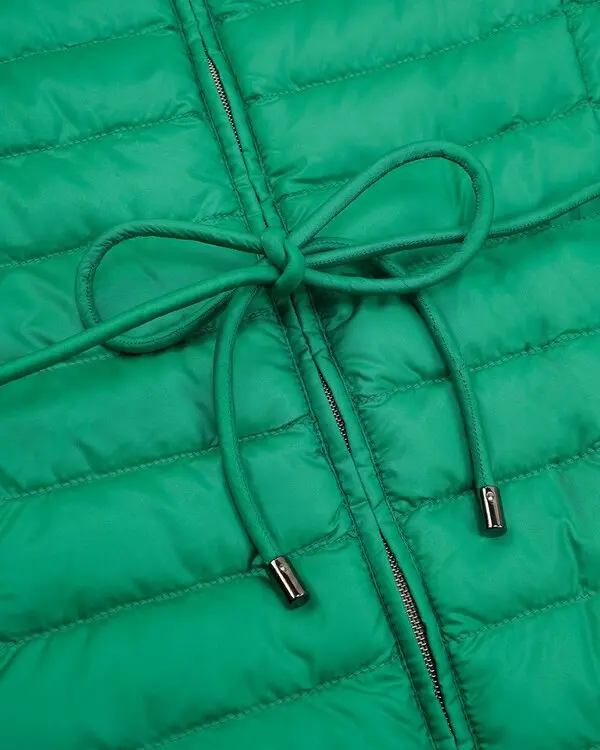 Max Mara Hooded Quilted Down Jacket With Drawstring Waist - Green