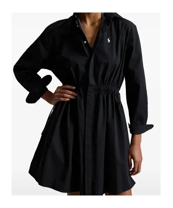 Polo Ralph Lauren Long Sleeve Cotton Mini Shirt Dress - Black