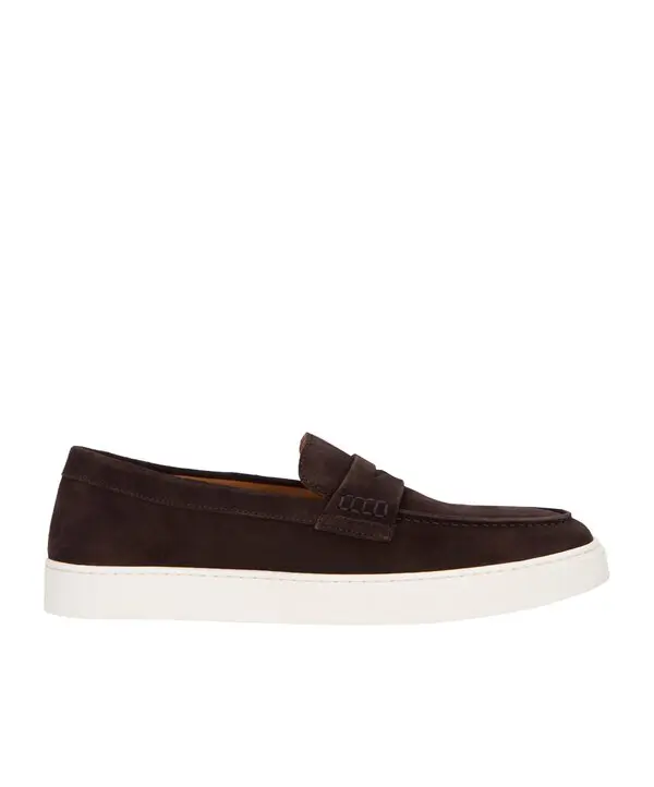 DOUCAL'S Suede Penny Loafers - Black
