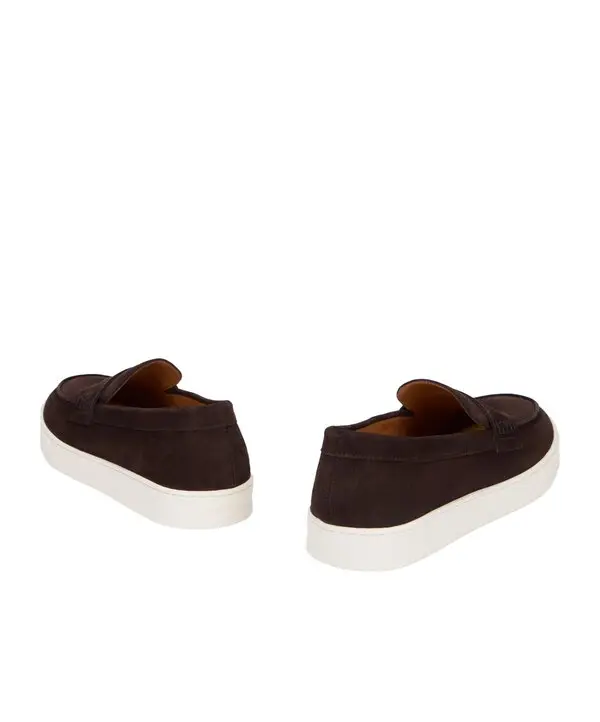 DOUCAL'S Suede Penny Loafers - Black