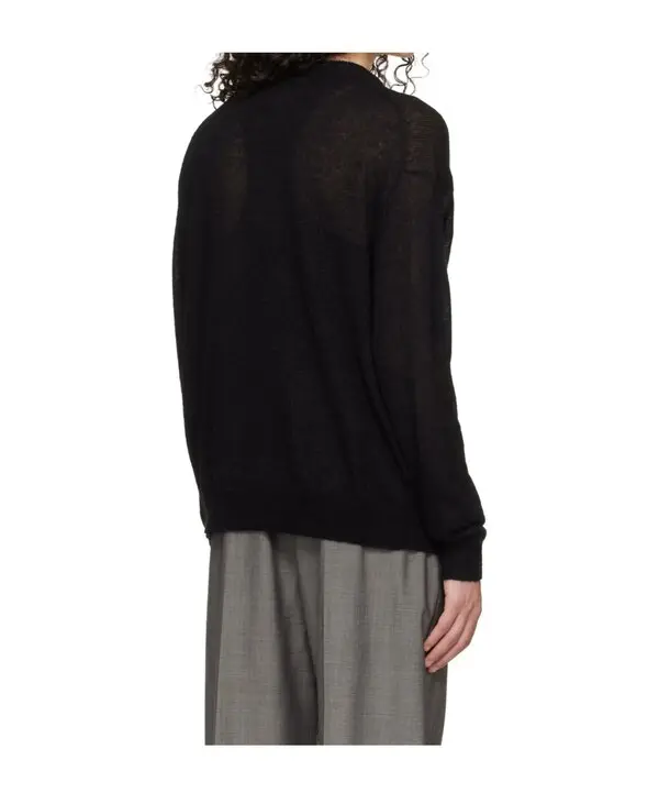 Studio Nicholson Ribbed Knit Crew Neck Sweater - Black