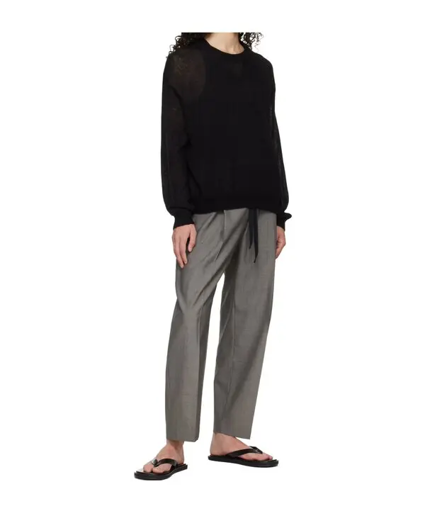 Studio Nicholson Ribbed Knit Crew Neck Sweater - Black