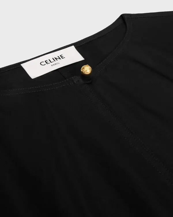 Celine Cotton Poplin Midi Dress With Tie Cuffs