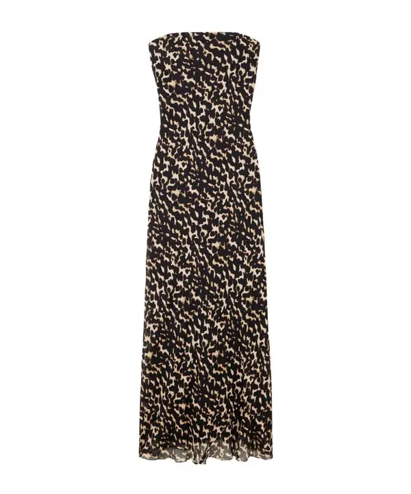 Staud Cassie Strapless Printed Dress - Black