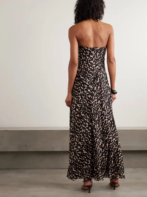 Staud Cassie Strapless Printed Maxi Dress