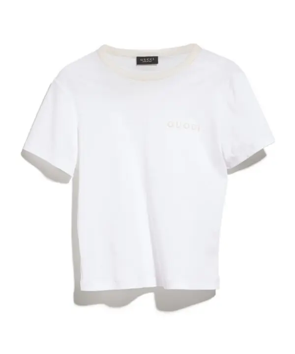 Gucci Velvet Embroidery Jersey T-shirt - White