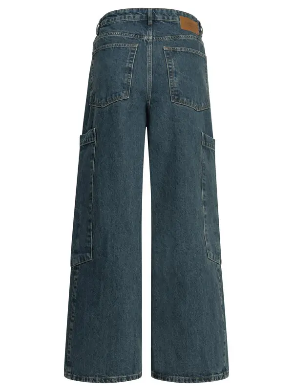 GANNI Baggy Cargo Wide-leg Jeans - Green